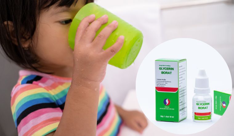 Cách sử dụng dung dịch glycerin borat làm sạch họng cho trẻ bị tay chân ...